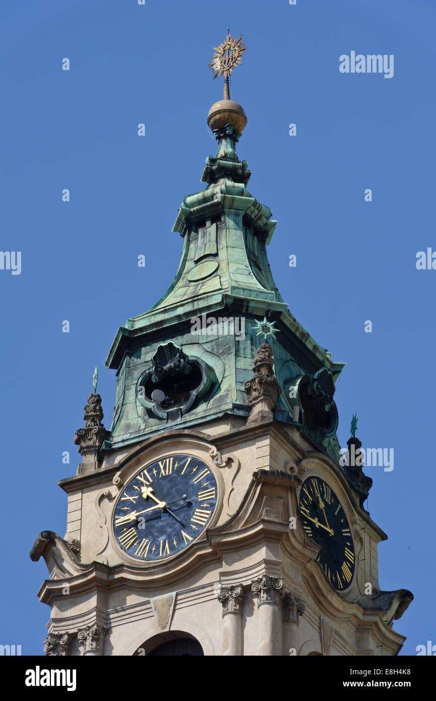 The decorative tower with clock of St Nicholas Church in the City of ...