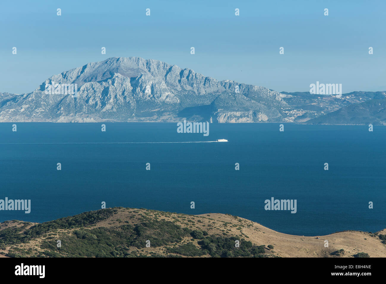 Spain, Tarifa, View from Strait of Gibraltar to Morocco Stock Photo - Alamy