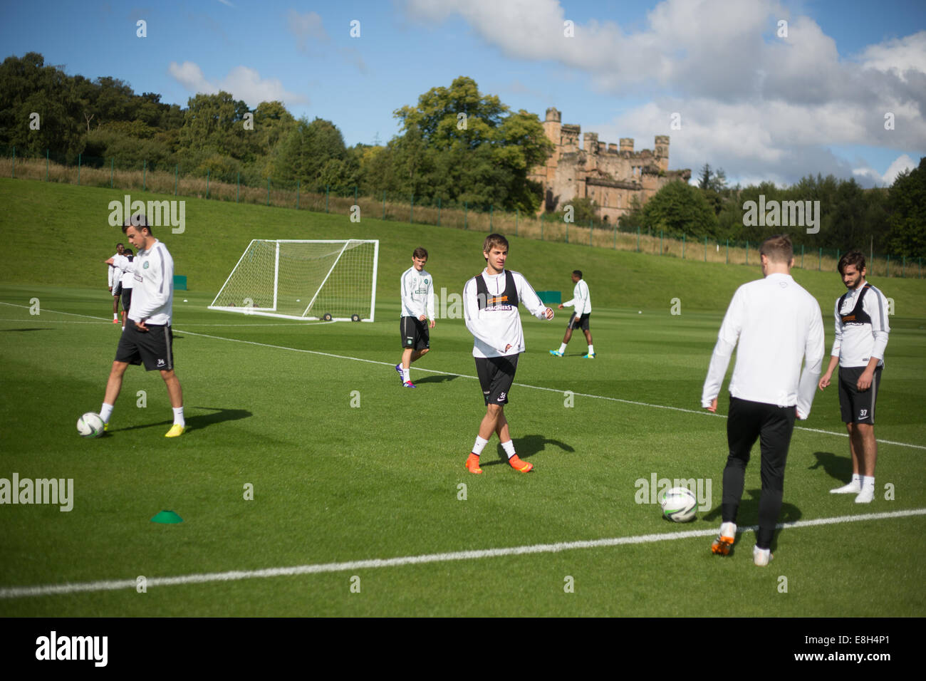 Celtic FC players training at their Lennoxtown facilities, outside ...