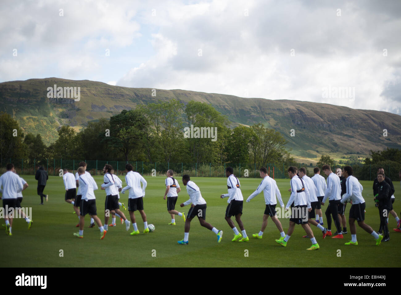 Celtic FC players training at their Lennoxtown facilities, outside ...
