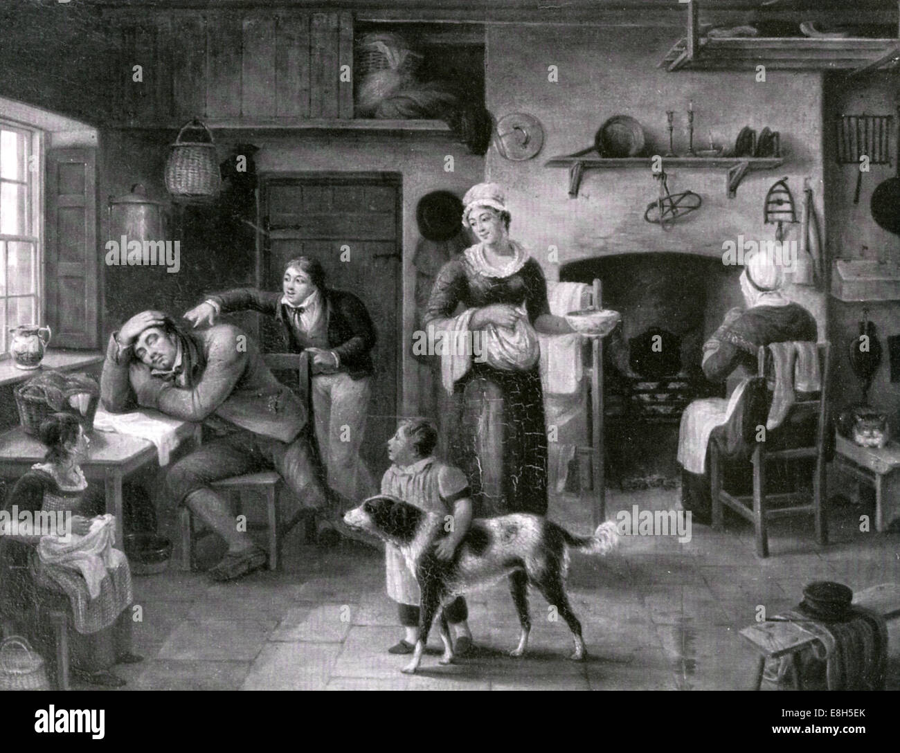 IRISH KITCHEN INTERIOR painted by George Francis Mulvany about 1820 ...