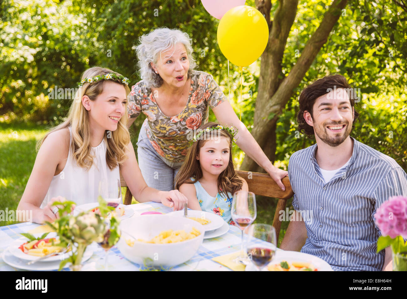 Three happy decoration hi-res stock photography and images - Alamy