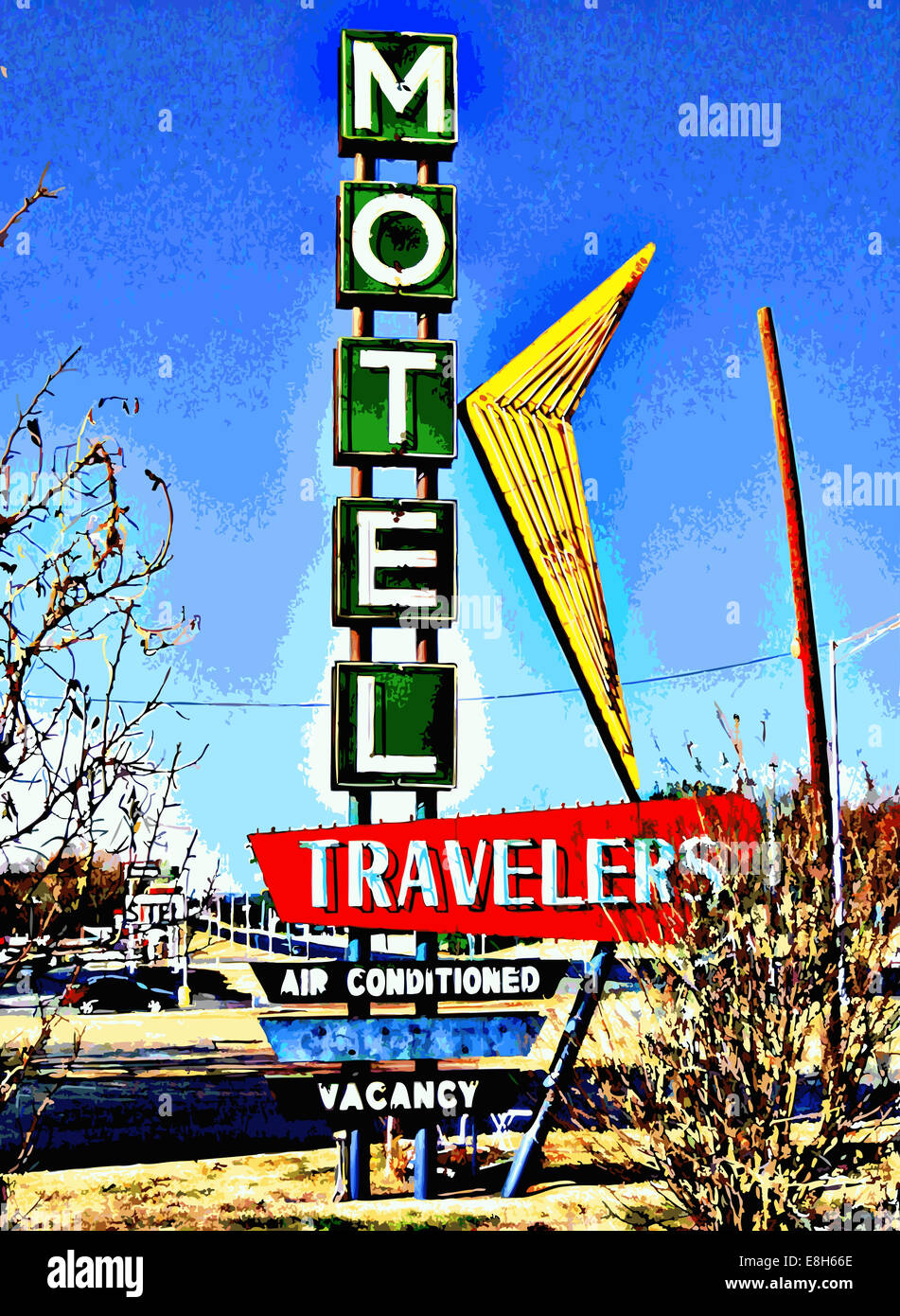 Graphic Image of American Motel Sign Stock Photo - Alamy