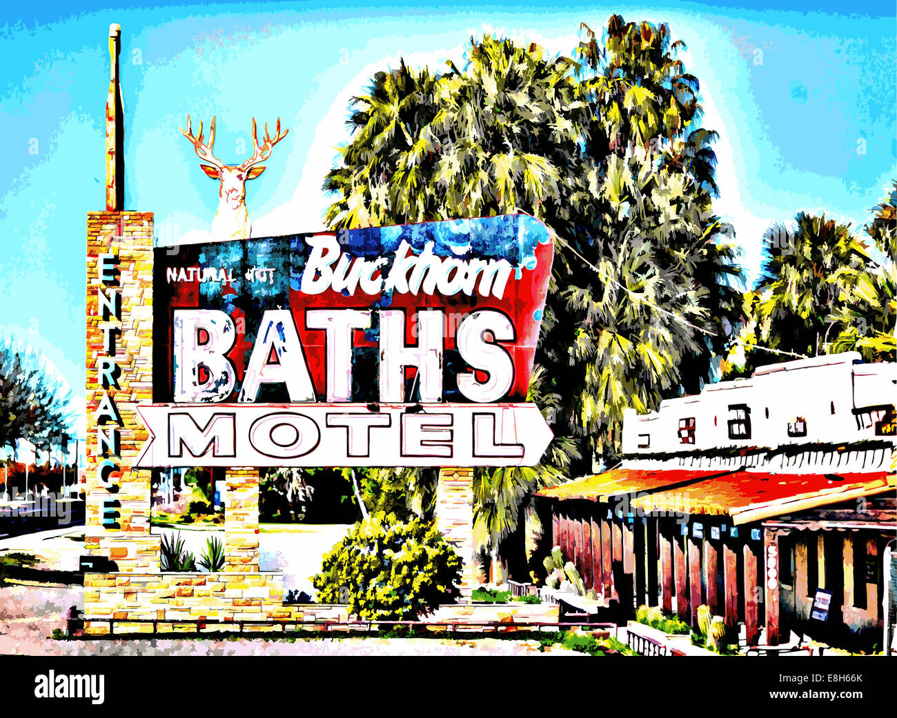 Graphic Image of American Motel Sign Stock Photo - Alamy
