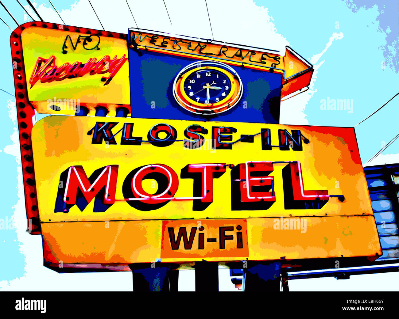 Graphic Image of American Motel Sign Stock Photo - Alamy