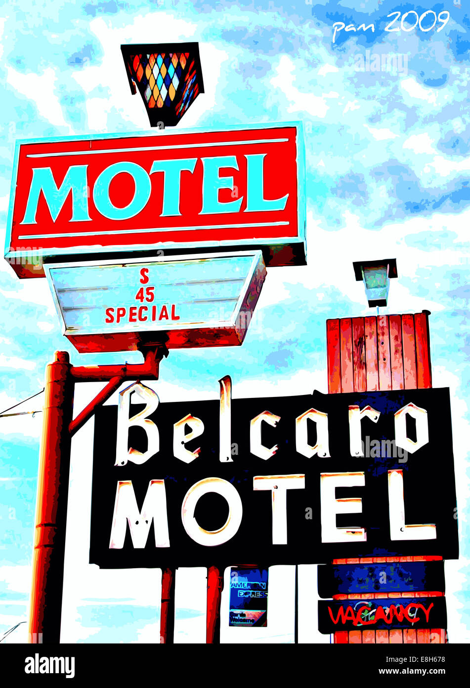 Graphic Image of American Motel Sign Stock Photo - Alamy