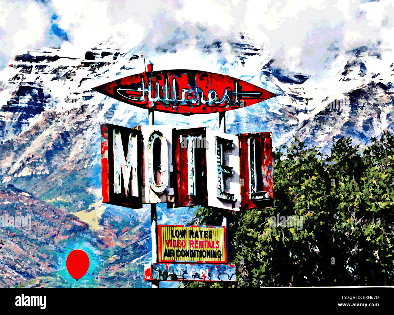 Graphic Image American Motel Sign Stock Photos & Graphic Image American ...