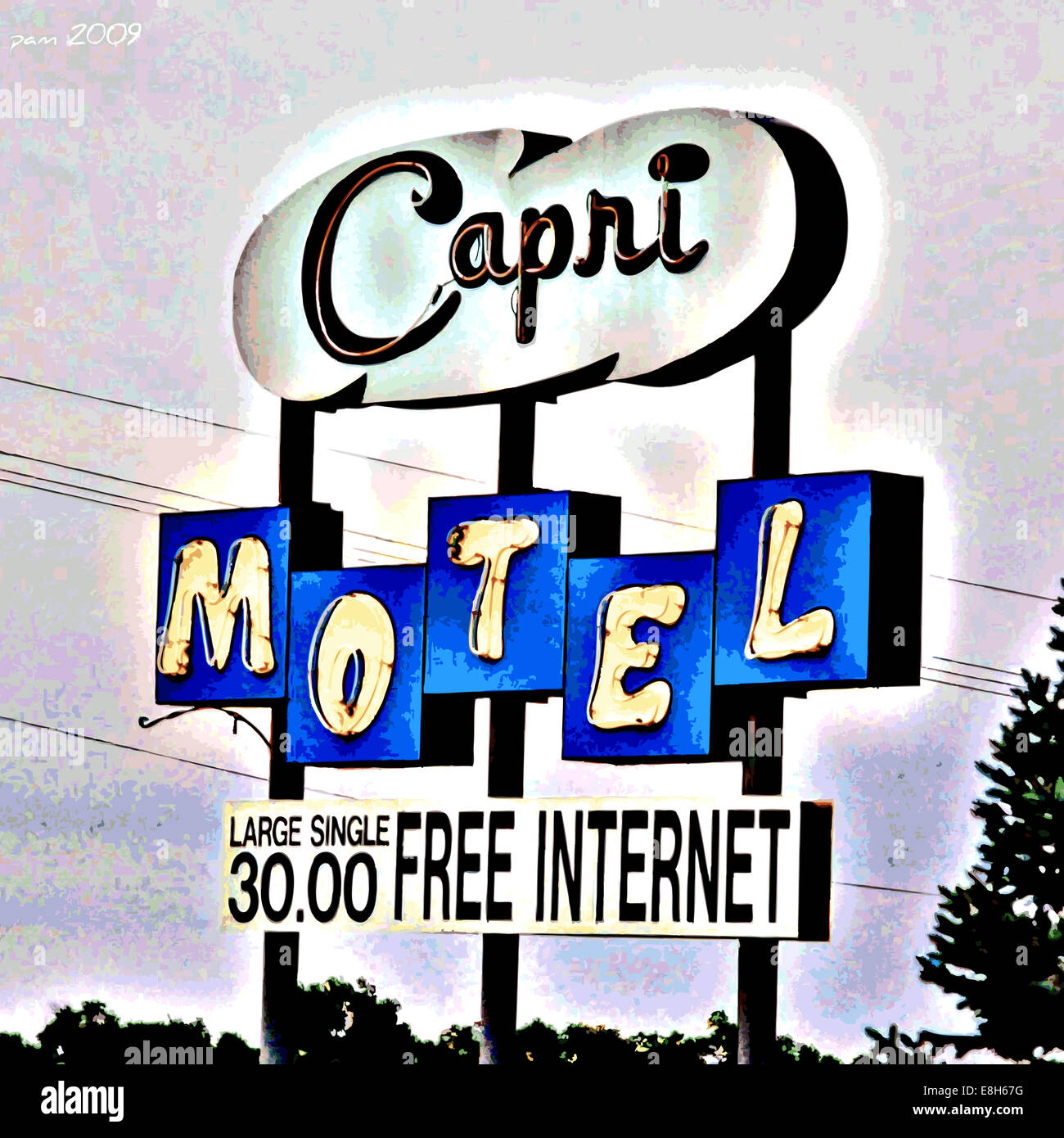Graphic Image of American Motel Sign Stock Photo - Alamy