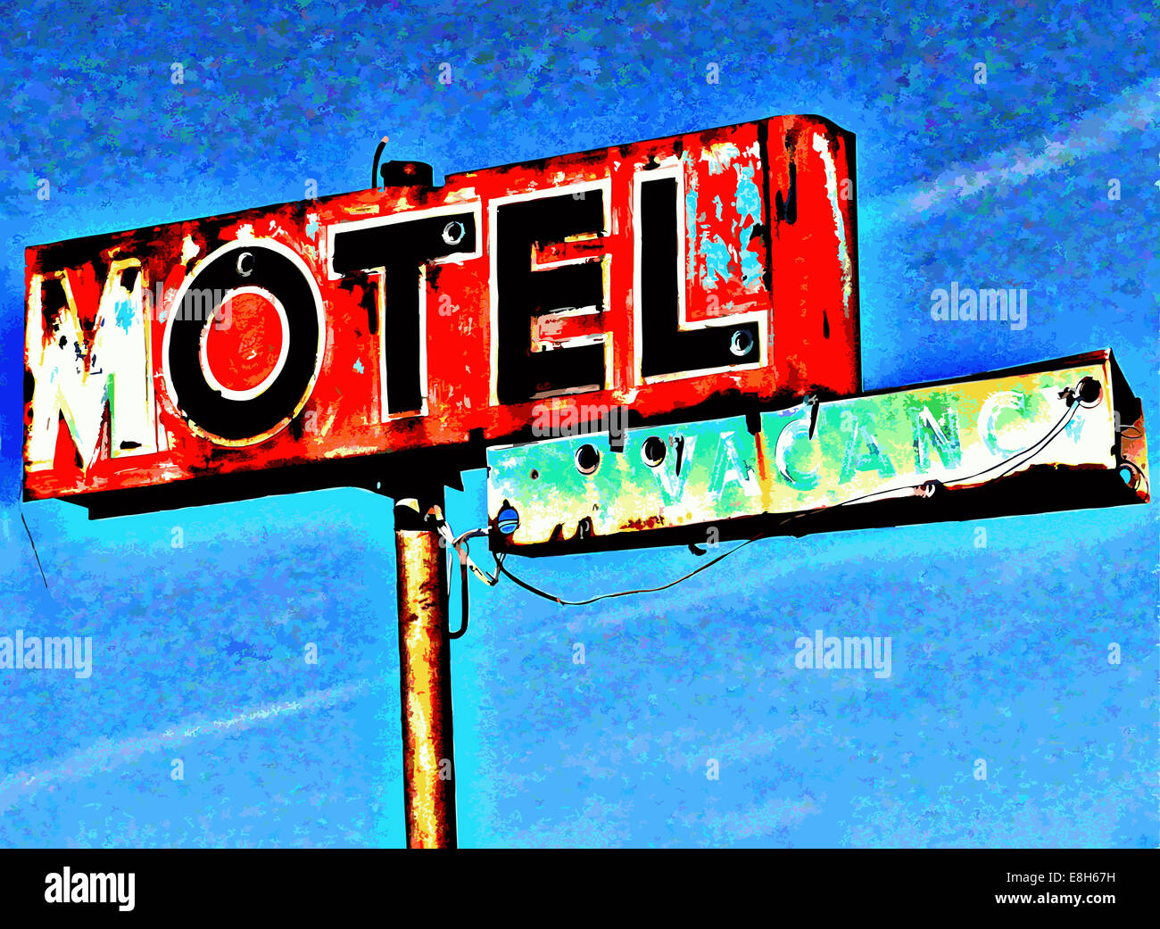 Graphic Image of American Motel Sign Stock Photo - Alamy