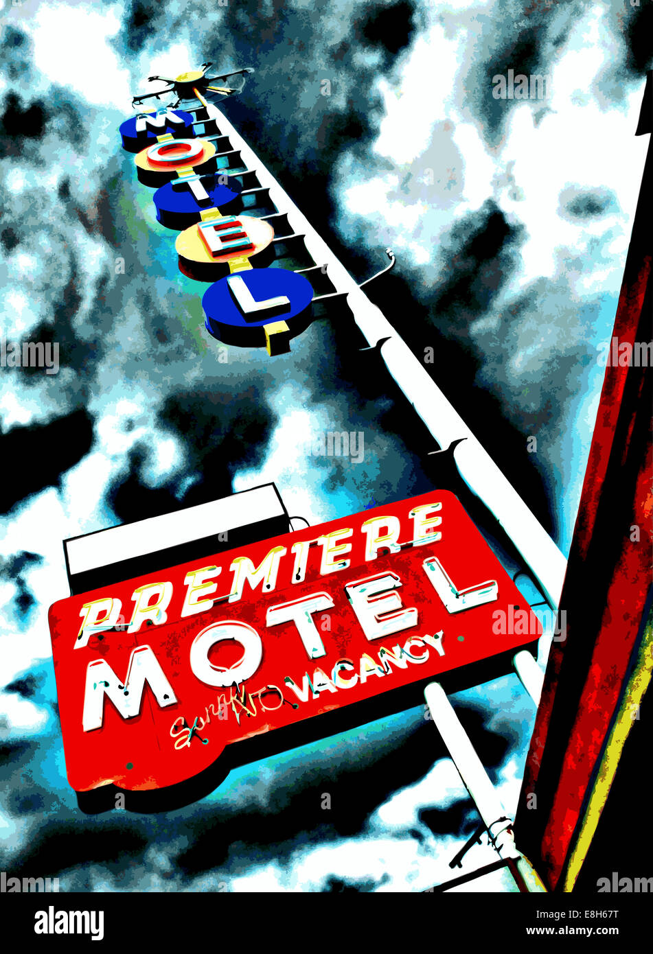 Graphic Image of American Motel Sign Stock Photo - Alamy