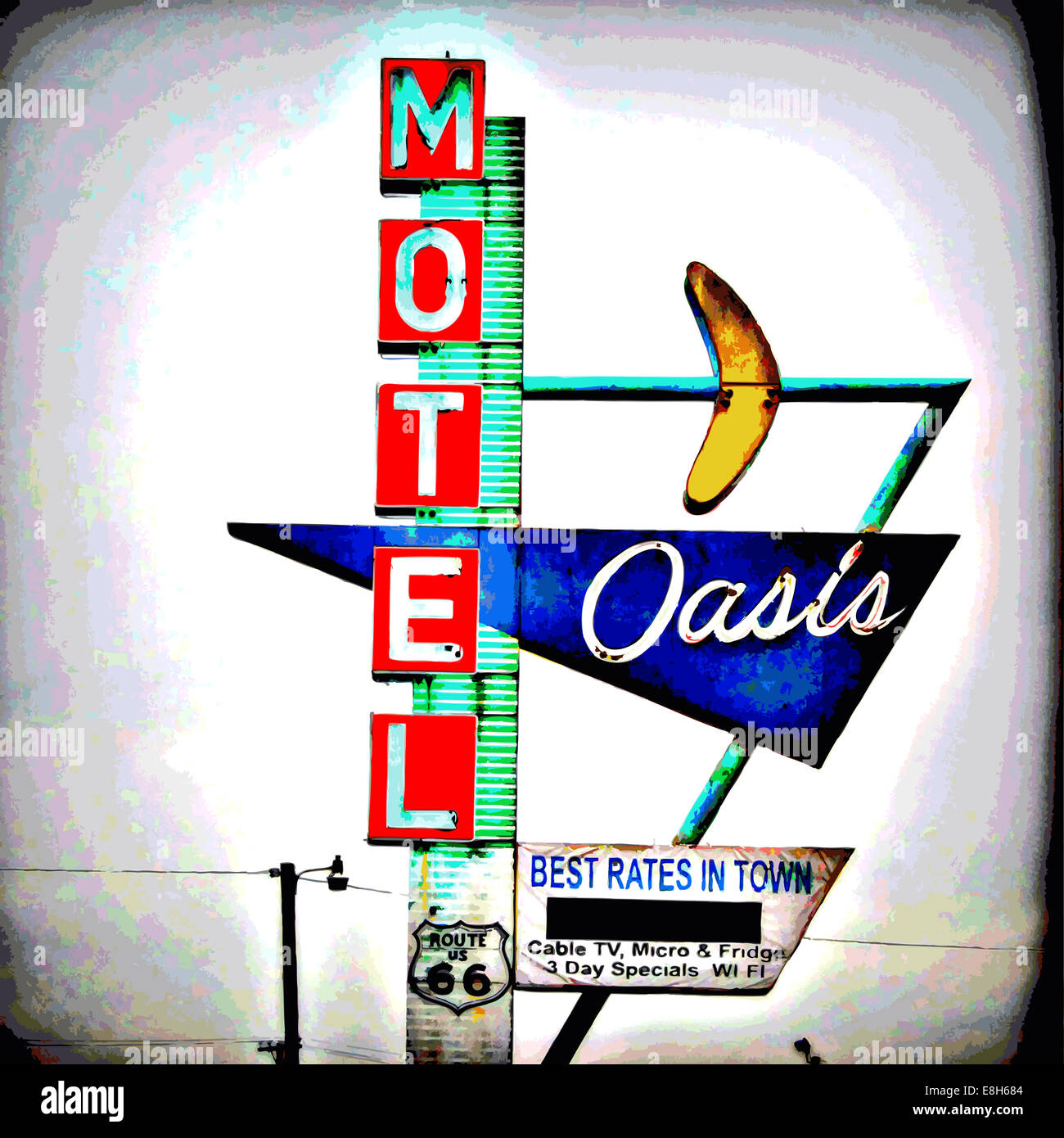 Graphic Image American Motel Sign Stock Photos & Graphic Image American ...