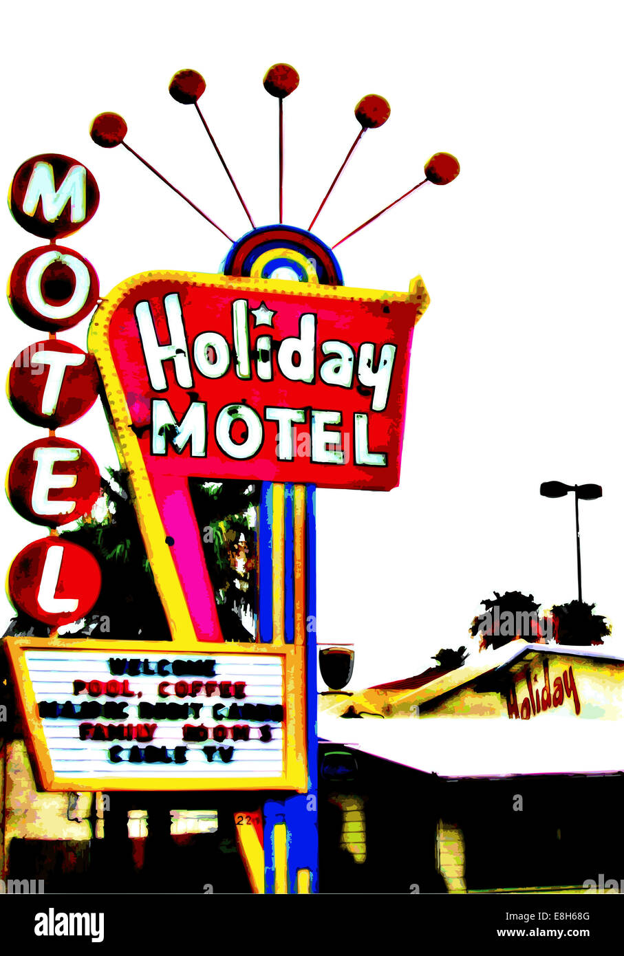 Graphic Image of American Motel Sign Stock Photo - Alamy