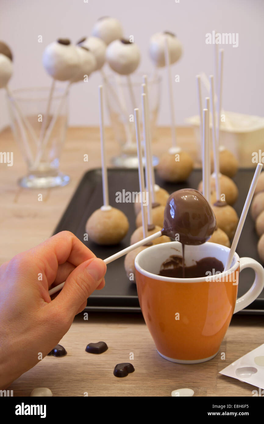 Woman preparing cake pops Stock Photo - Alamy