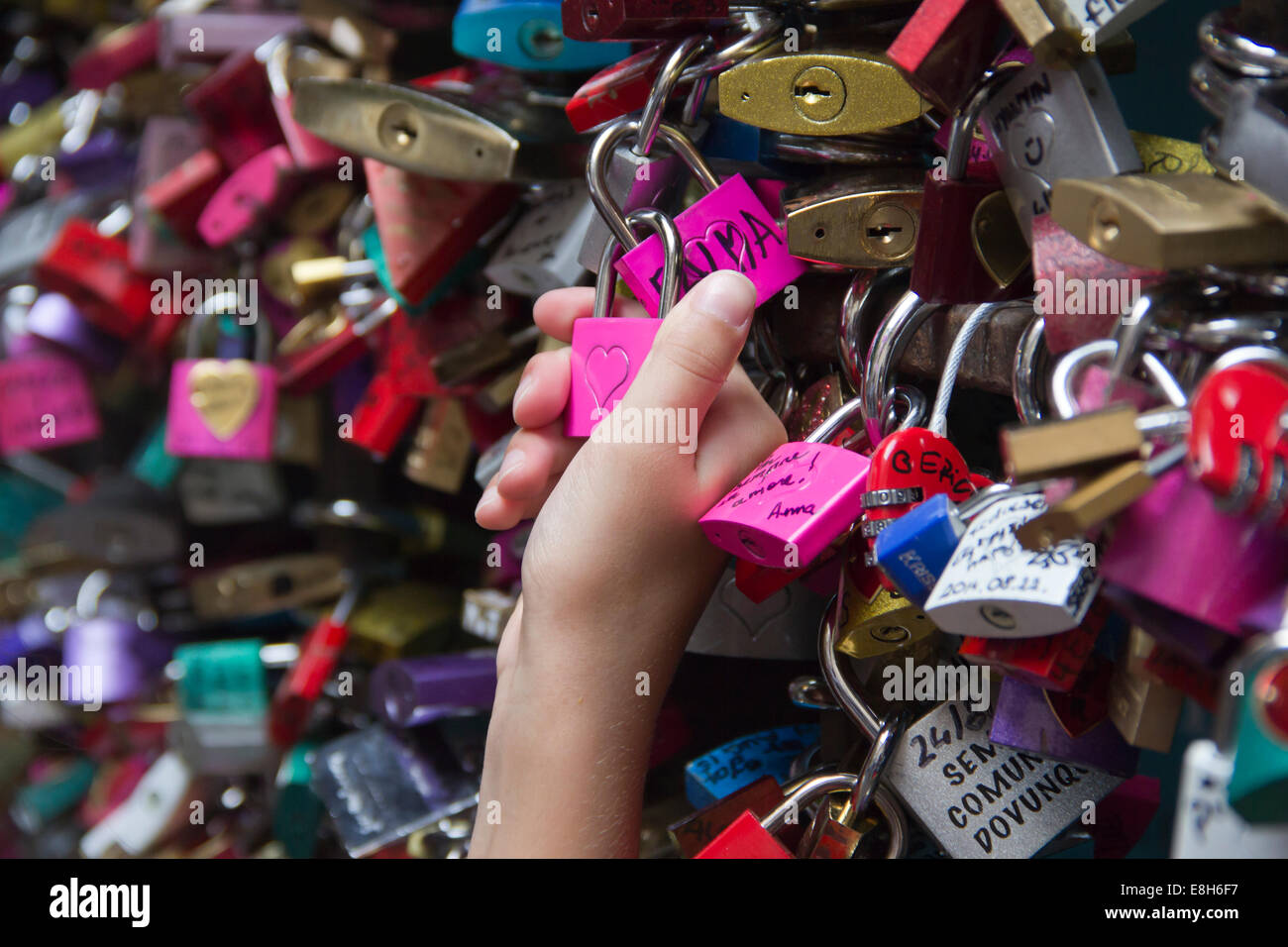 Pink love locks hi-res stock photography and images - Alamy