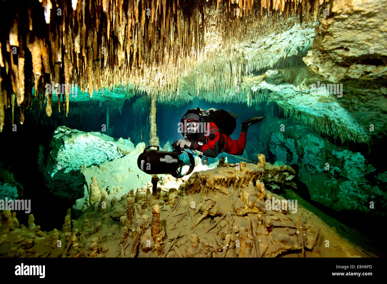 Mexico, Yucatan, cave diver Stock Photo - Alamy
