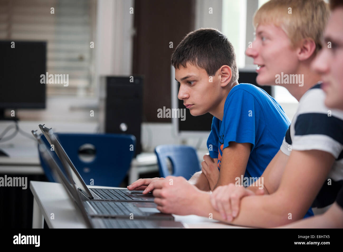Vocational school students in computer lab Stock Photo - Alamy