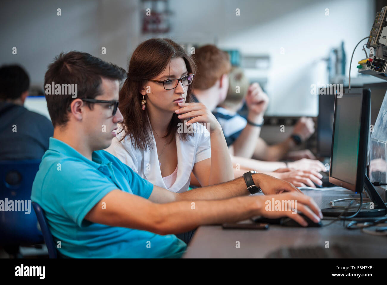 Computer lab students monitor hi-res stock photography and images - Alamy