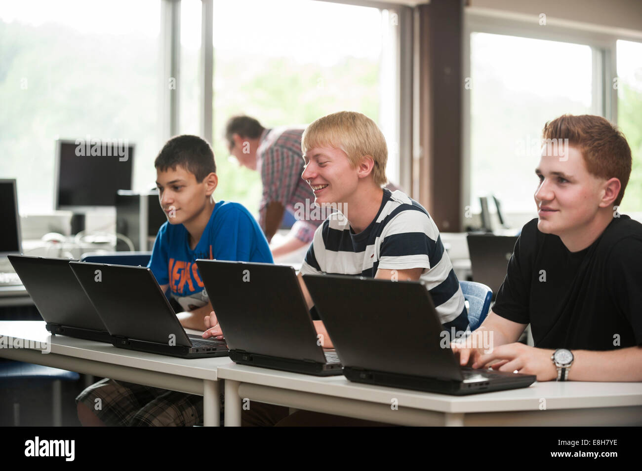 Vocational school students in computer lab Stock Photo - Alamy