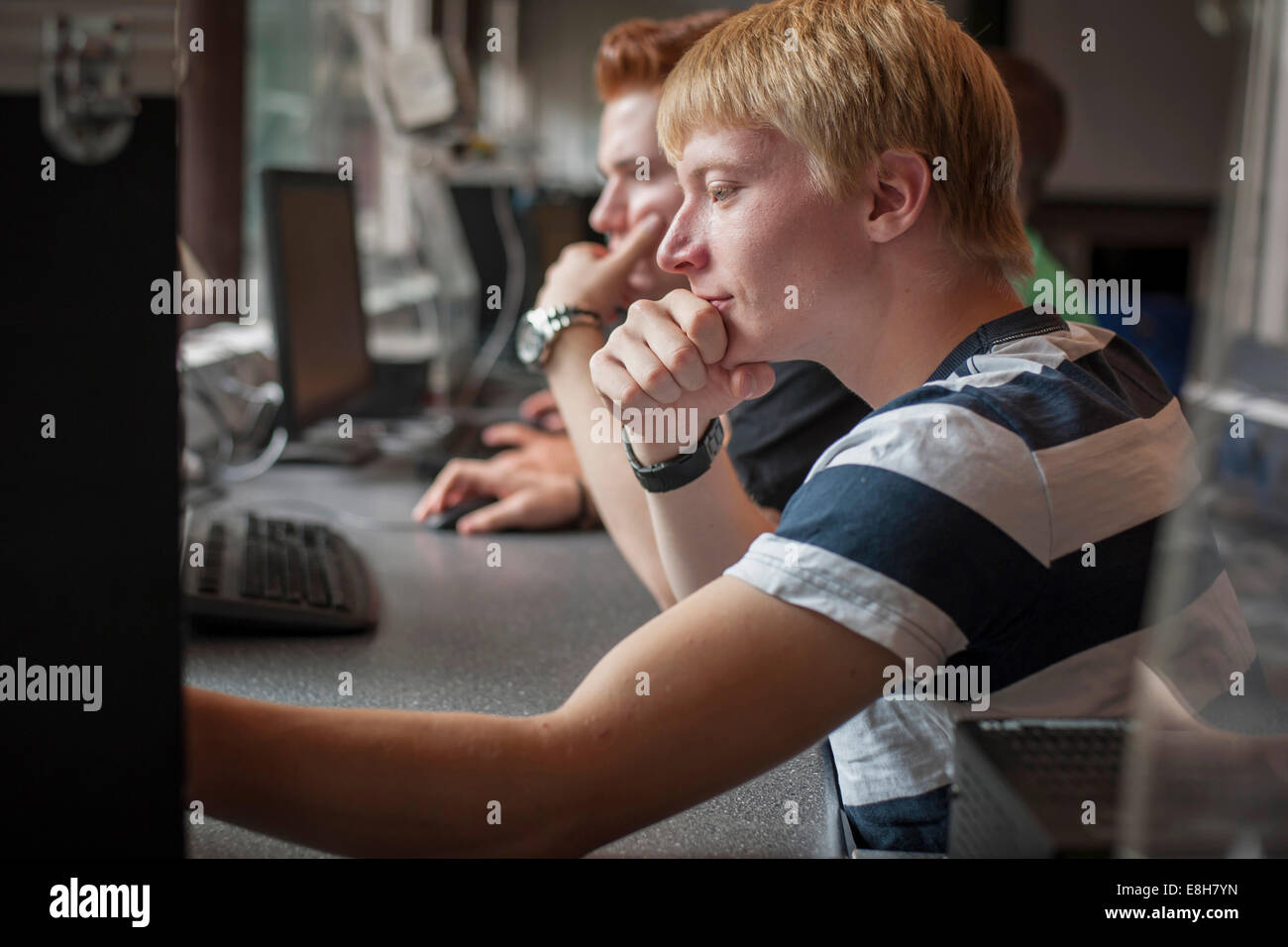 Vocational school students in computer lab Stock Photo - Alamy