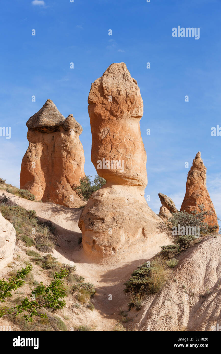 Turkey, Central Anatolia Region, Cappadocia, fairy chimneys at Devrent ...