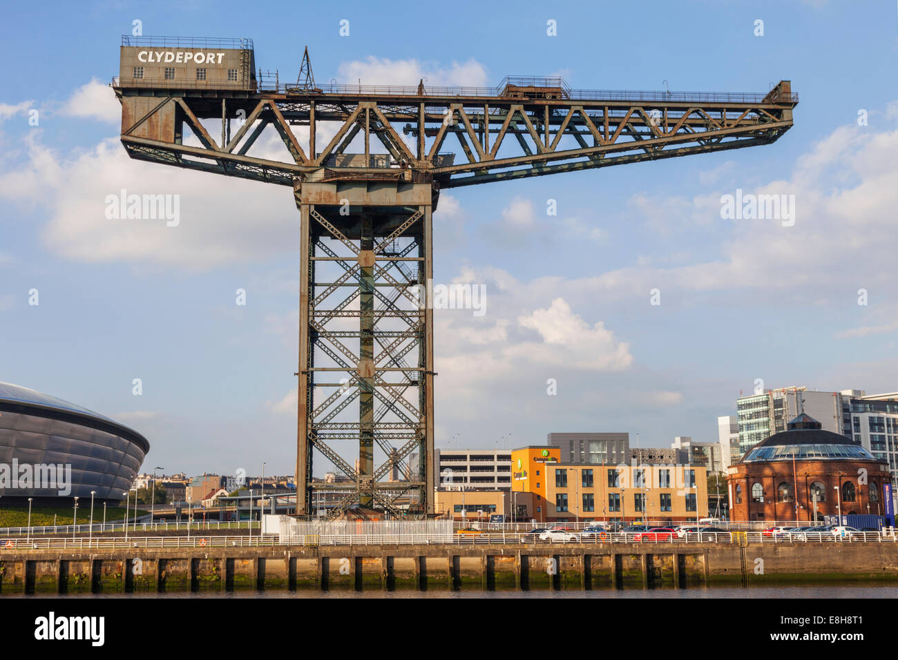 Scotland, Glasgow, Clydebank, Finnieston Crane and Scottish Exhibition ...