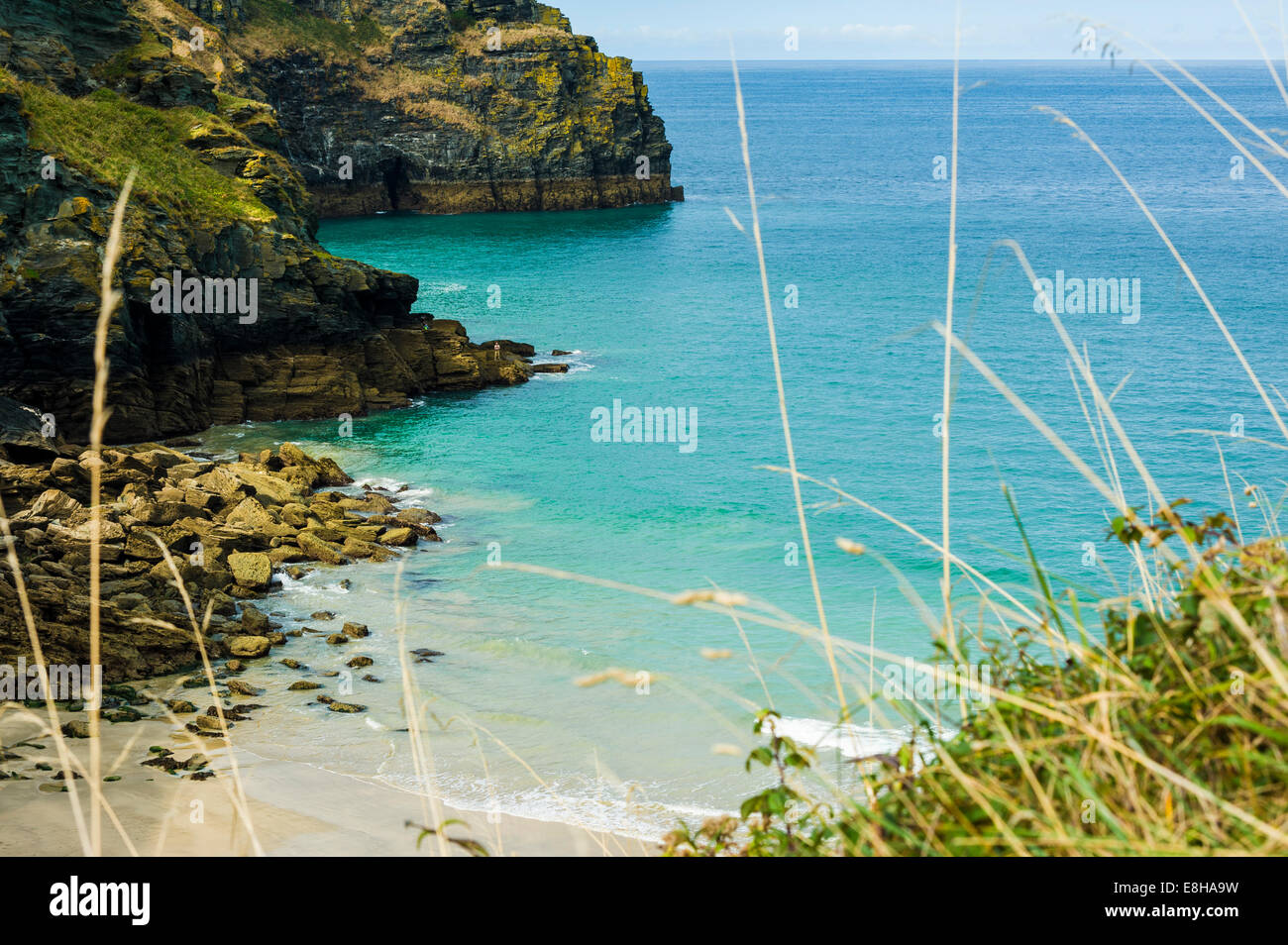 Bossiney Haven,sheltered sandy, cornish, beach Stock Photo - Alamy