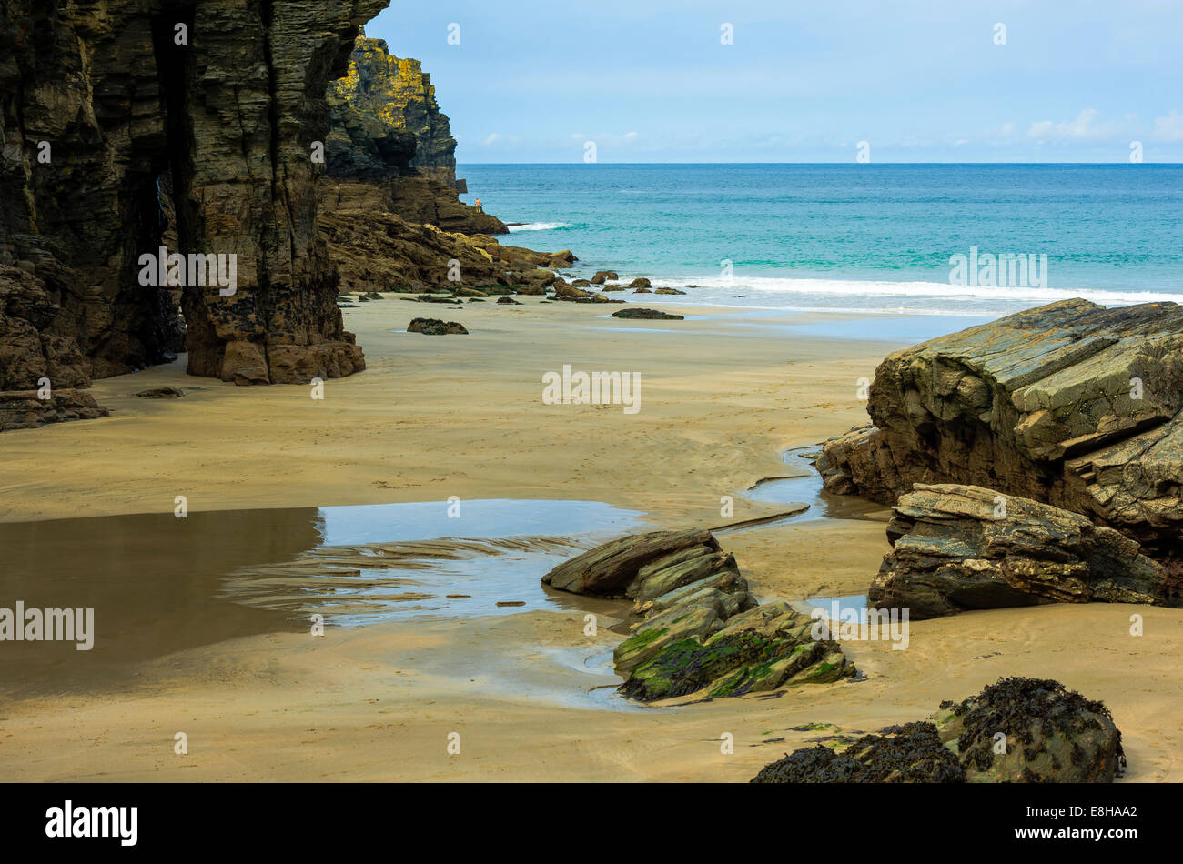 Bossiney Haven,sheltered sandy, cornish, beach Stock Photo - Alamy