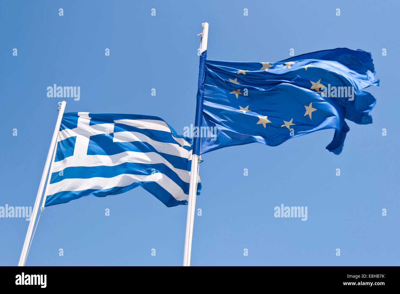 Greek and european flag Stock Photo - Alamy