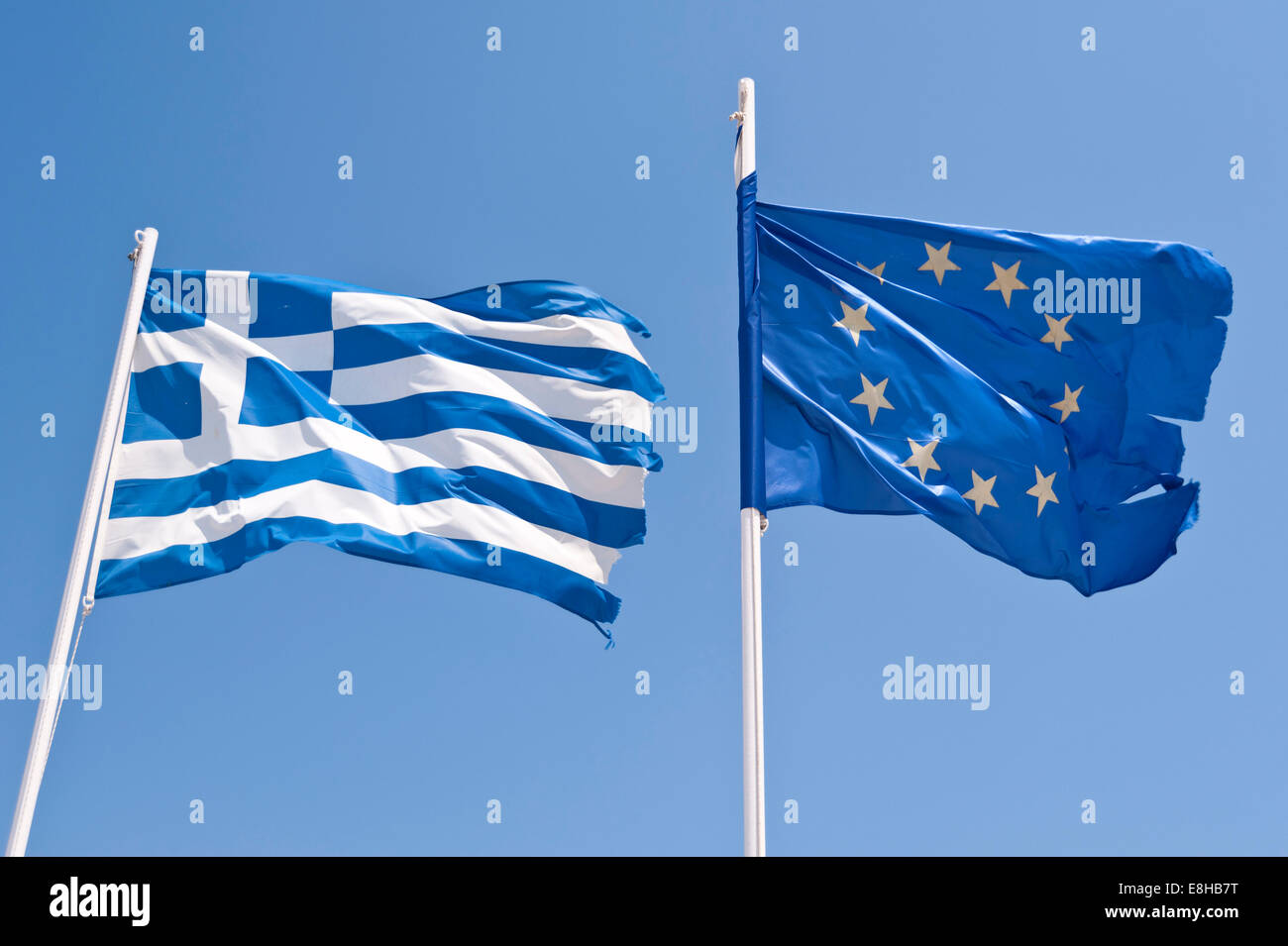 Greek and european flag Stock Photo - Alamy