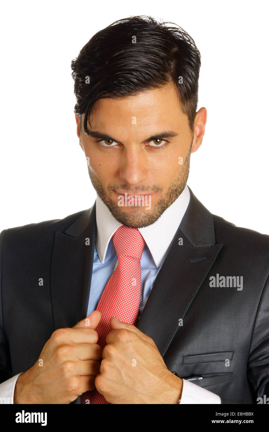 30 year old smiling business man portrait over a white background Stock ...