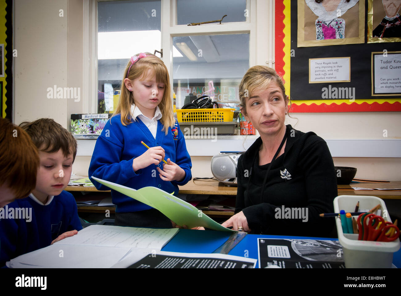 Children with teacher in Primary school classroom in Oxfordshire,UK ...