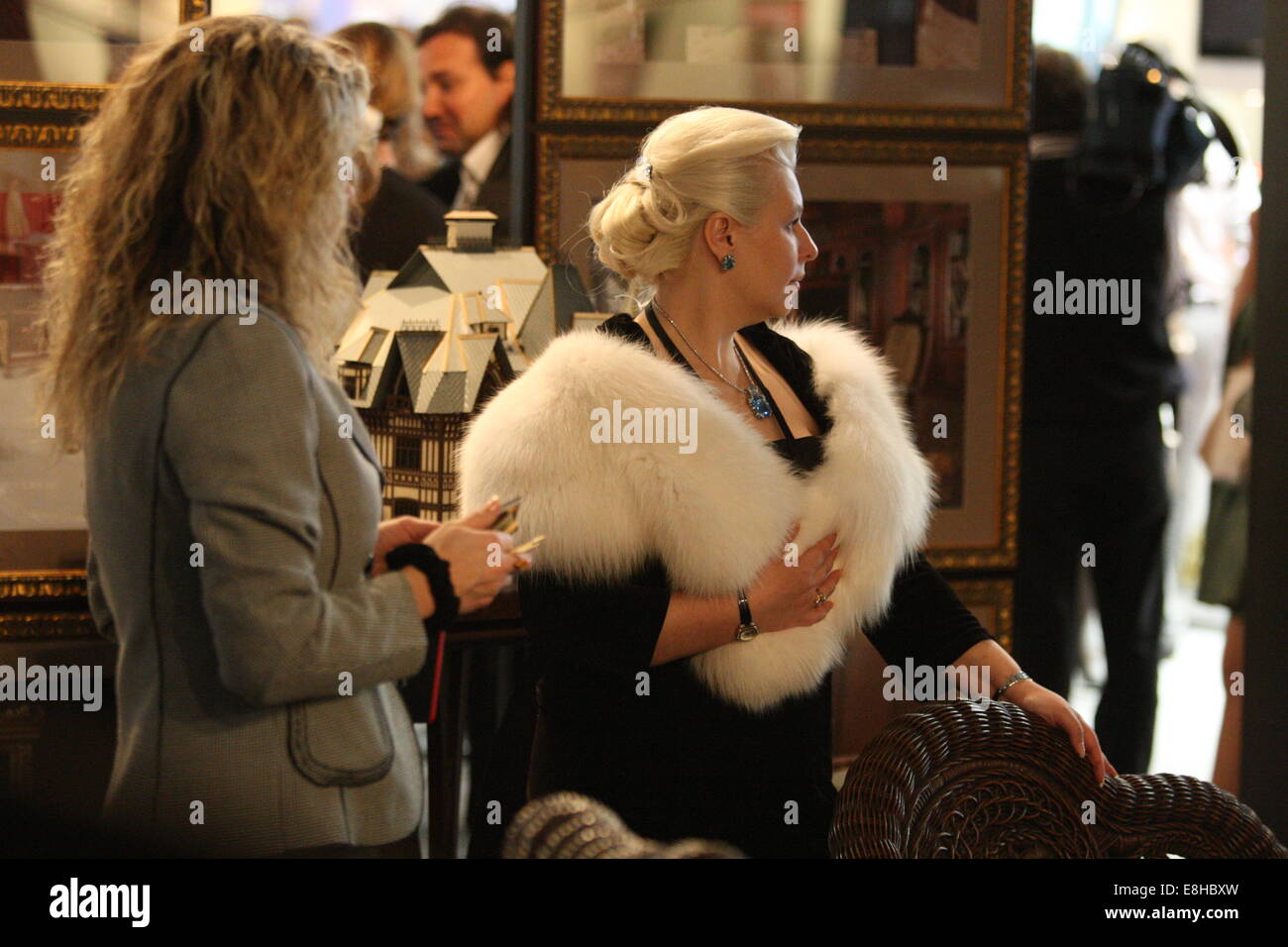 Woman visiting a Millionaire Fair in Moscow, Russia, an exhibition ...