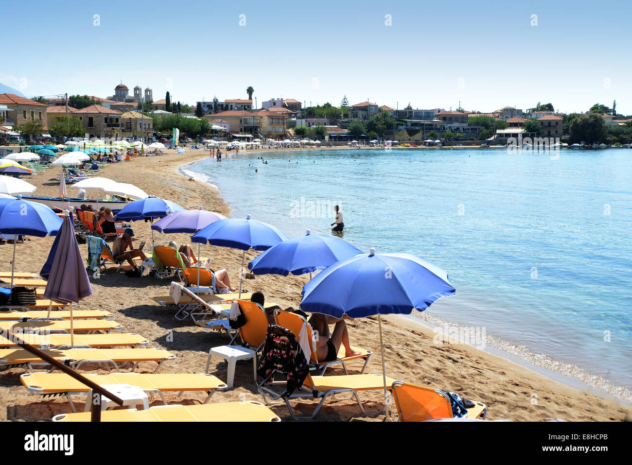 The atrractive seaside resort of STOUPA, GREECE Stock Photo - Alamy