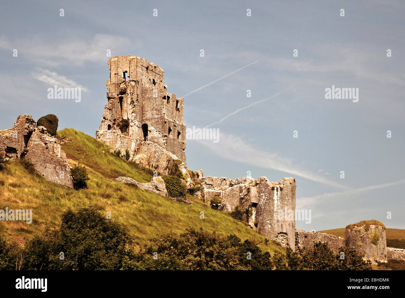 Ruins medieval corfe castle on hi-res stock photography and images - Alamy
