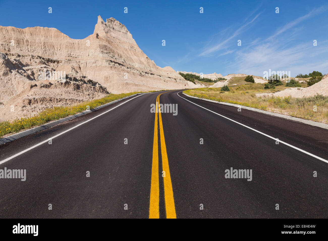 Road in Badlands National Park, SD, USA Stock Photo - Alamy