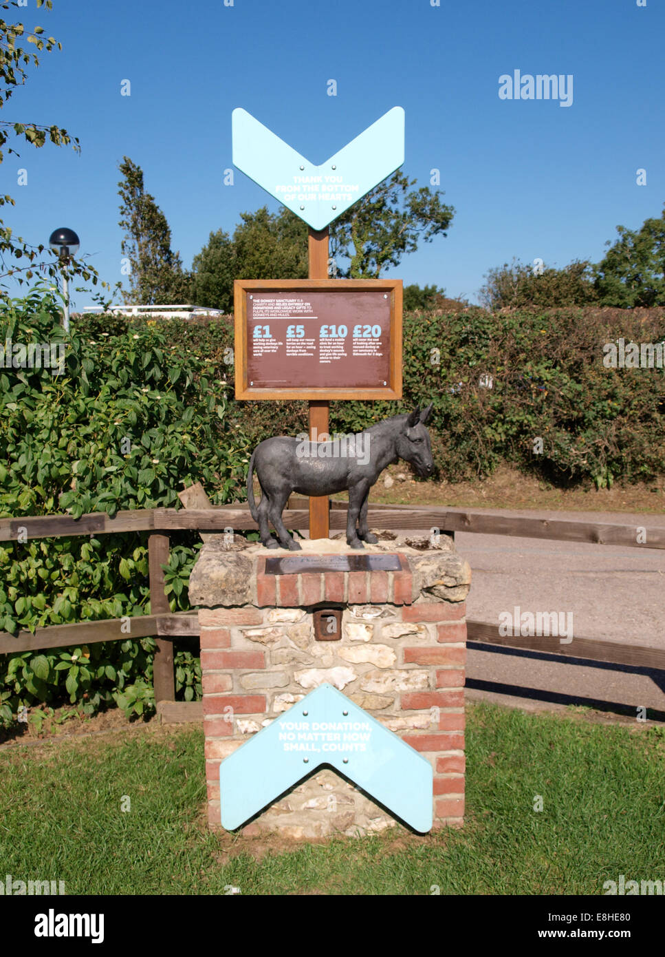 Donation Collection box at the Sidmouth Donkey Sanctuary, Devon, UK ...