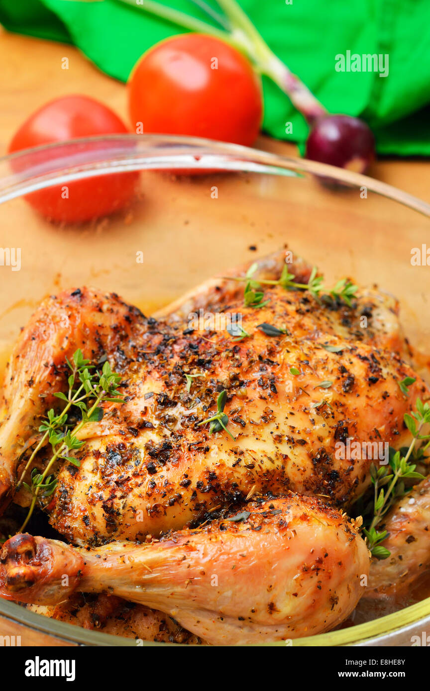 Appetizing and tasty roast chicken homemade baking , roasting meat ...