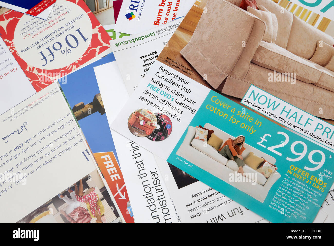 Collection Of Leaflets From Magazines Stock Photo - Alamy
