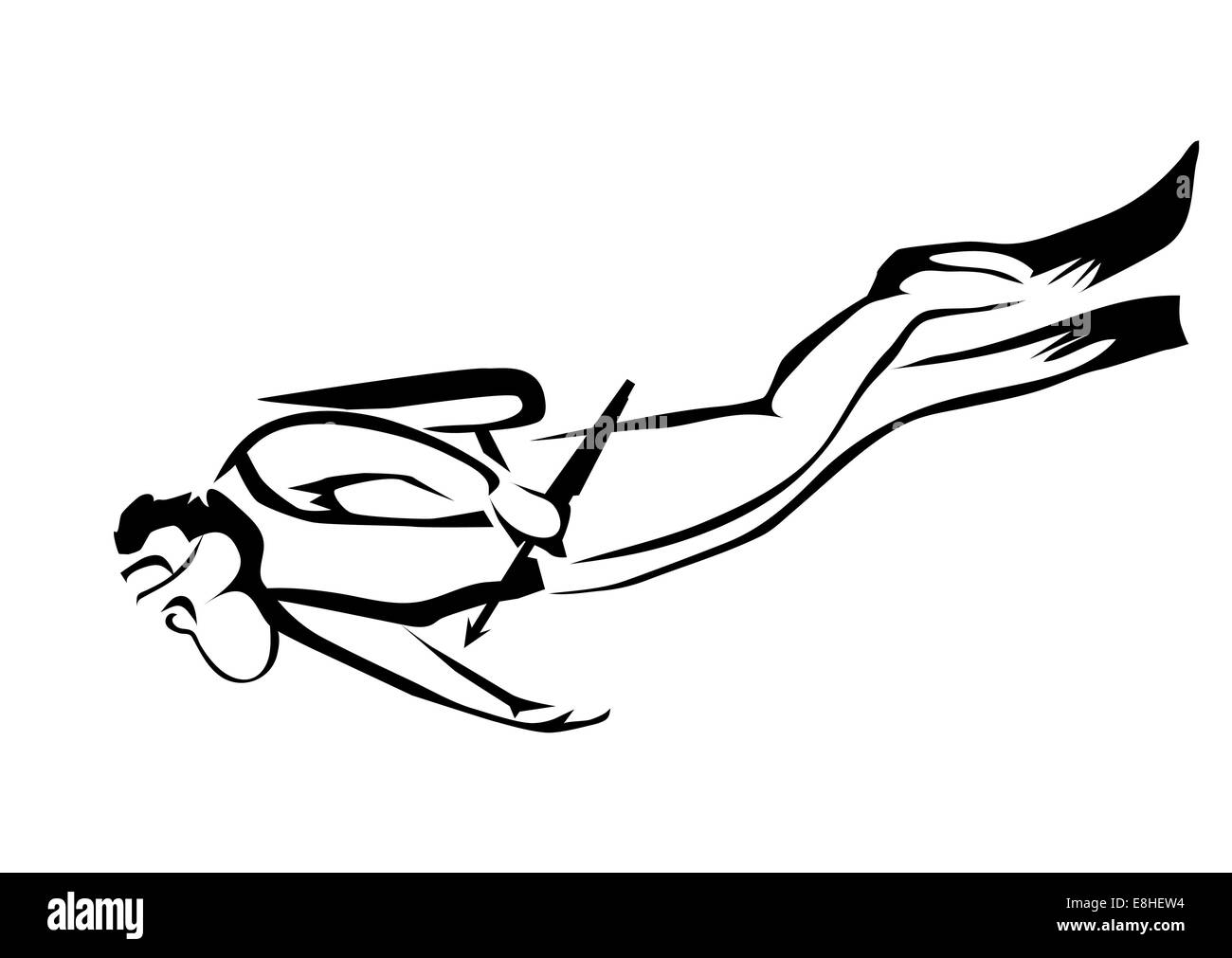 Scuba diver silhouette Cut Out Stock Images & Pictures - Alamy