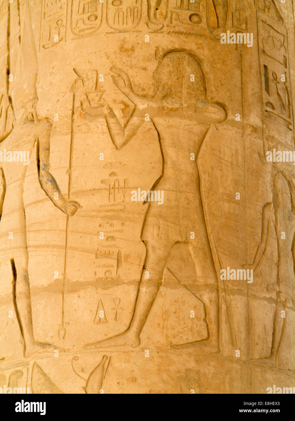 Egypt, Luxor, Ramesseum, Mortuary Temple of Ramses II, Bas Reliefs ...