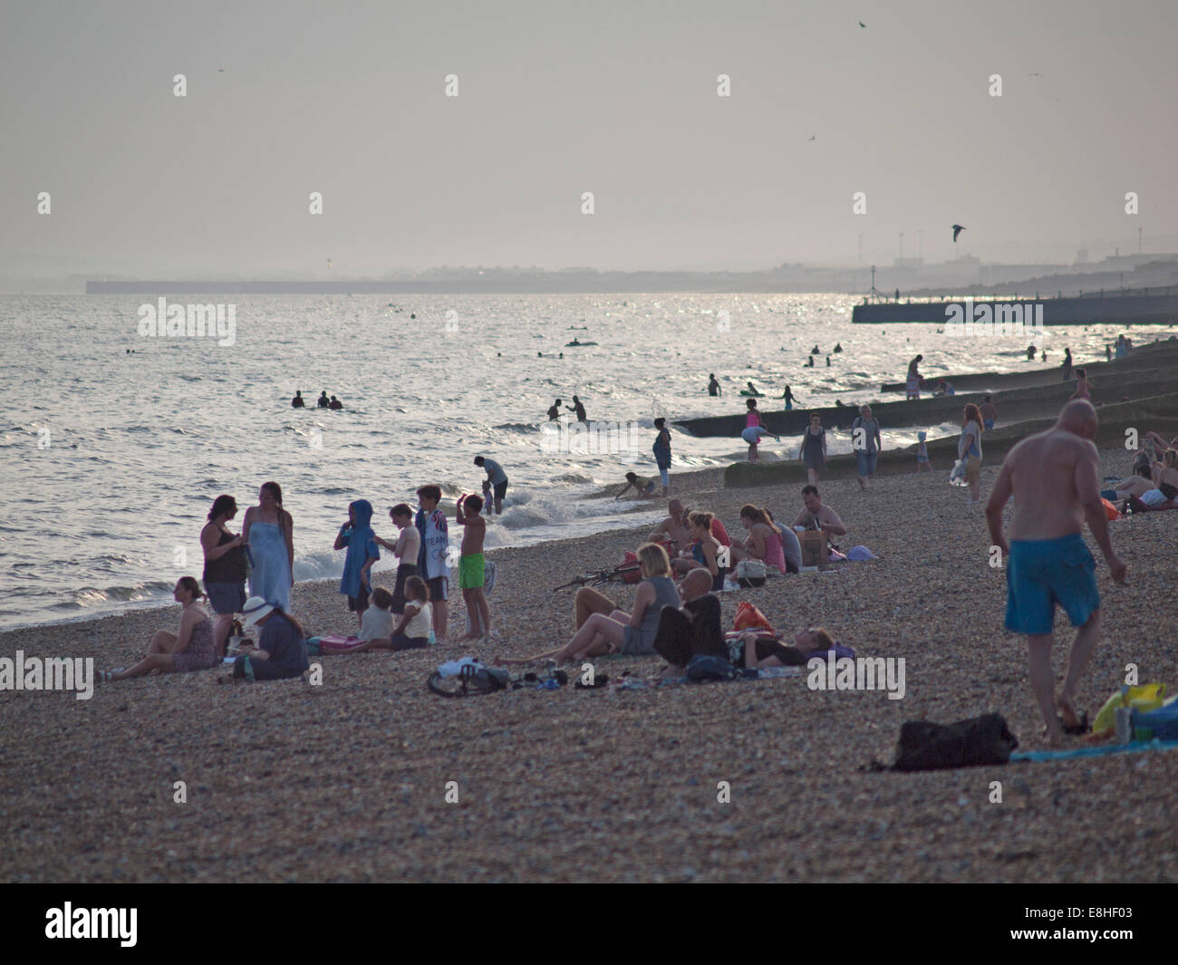 Busy day at the beach hi-res stock photography and images - Alamy