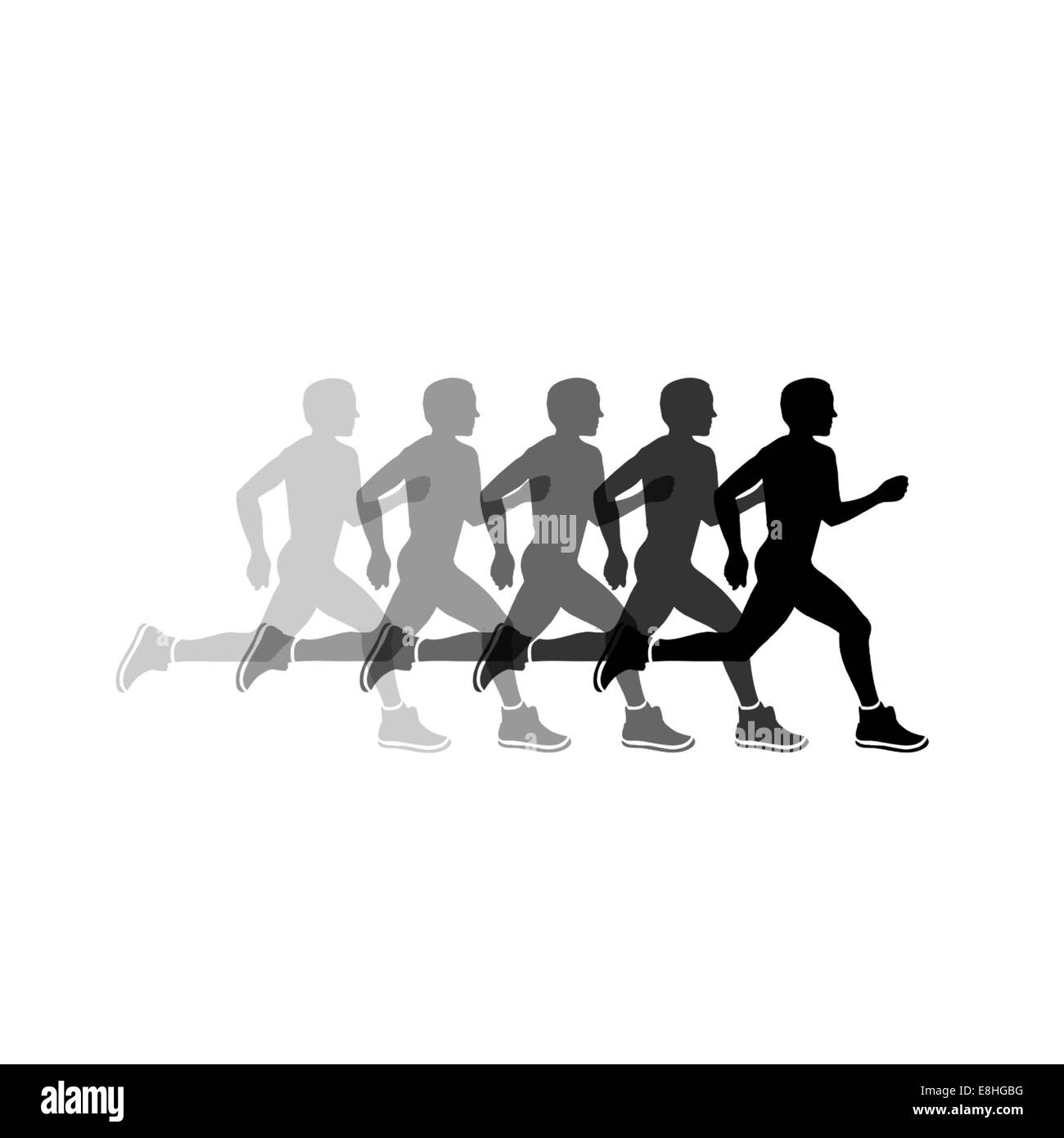 Active group young running Black and White Stock Photos & Images - Alamy