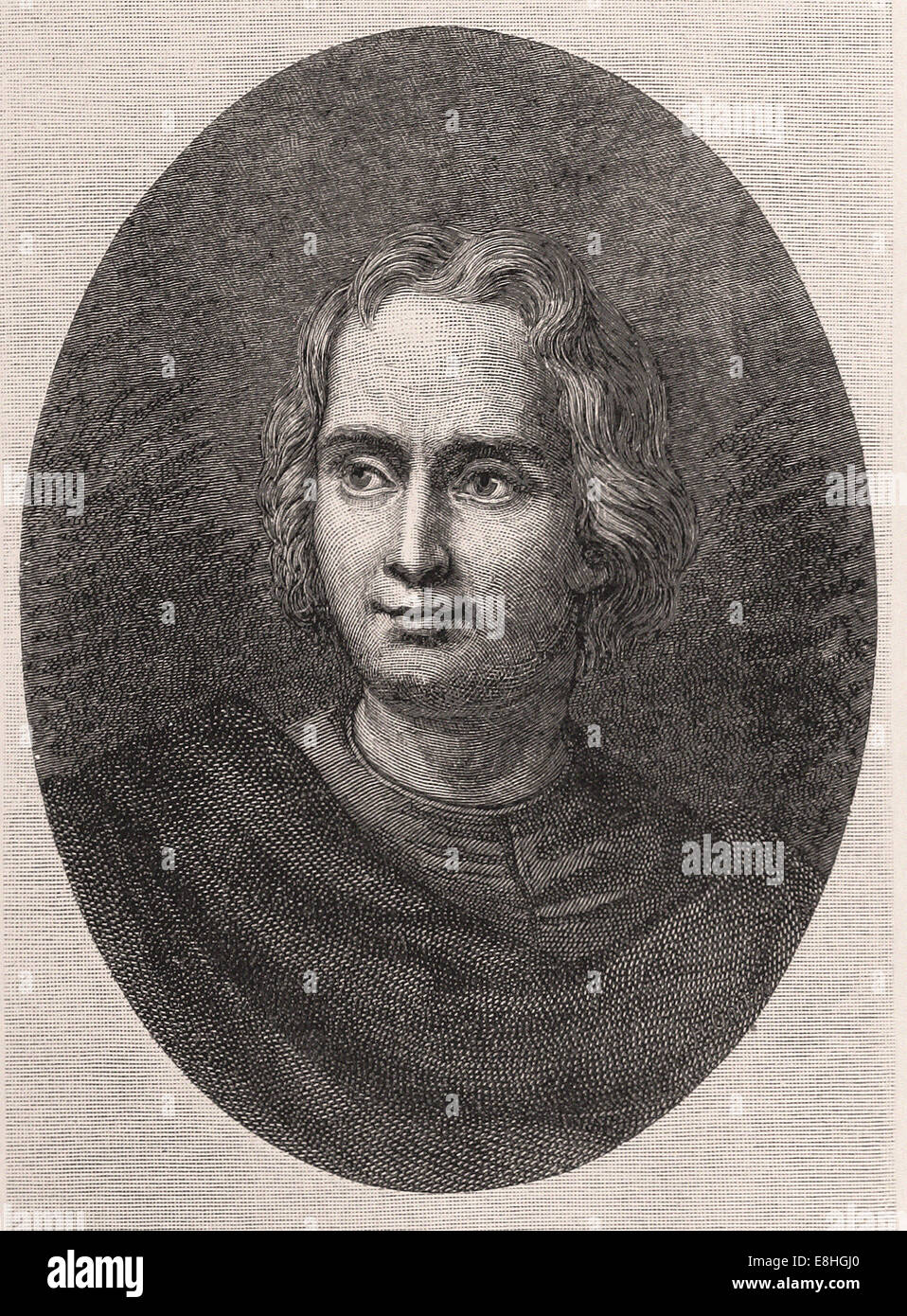 Portrait of christopher columbus engraving xix th century hi-res stock ...