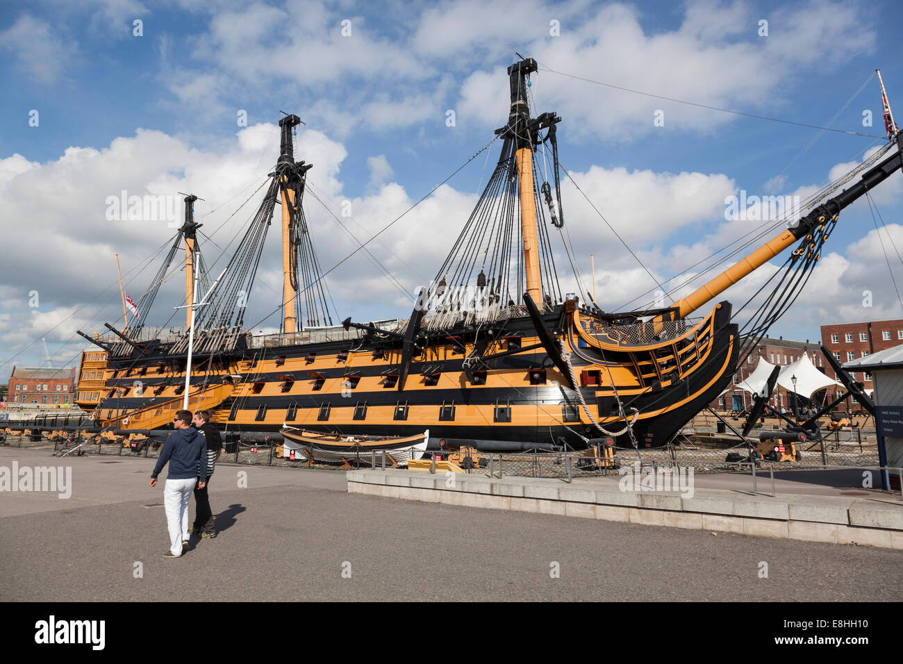 HMS Victory without the masts and rigging during its major re-fit Stock ...