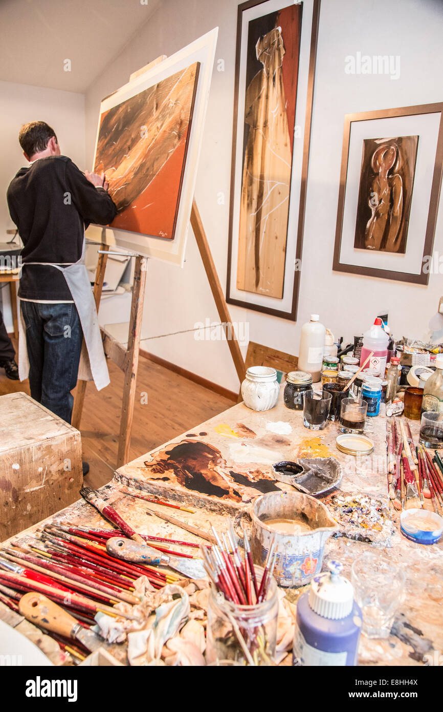 Artisans, painters and sculptor in Trentino Alto Adige, Italy Stock ...