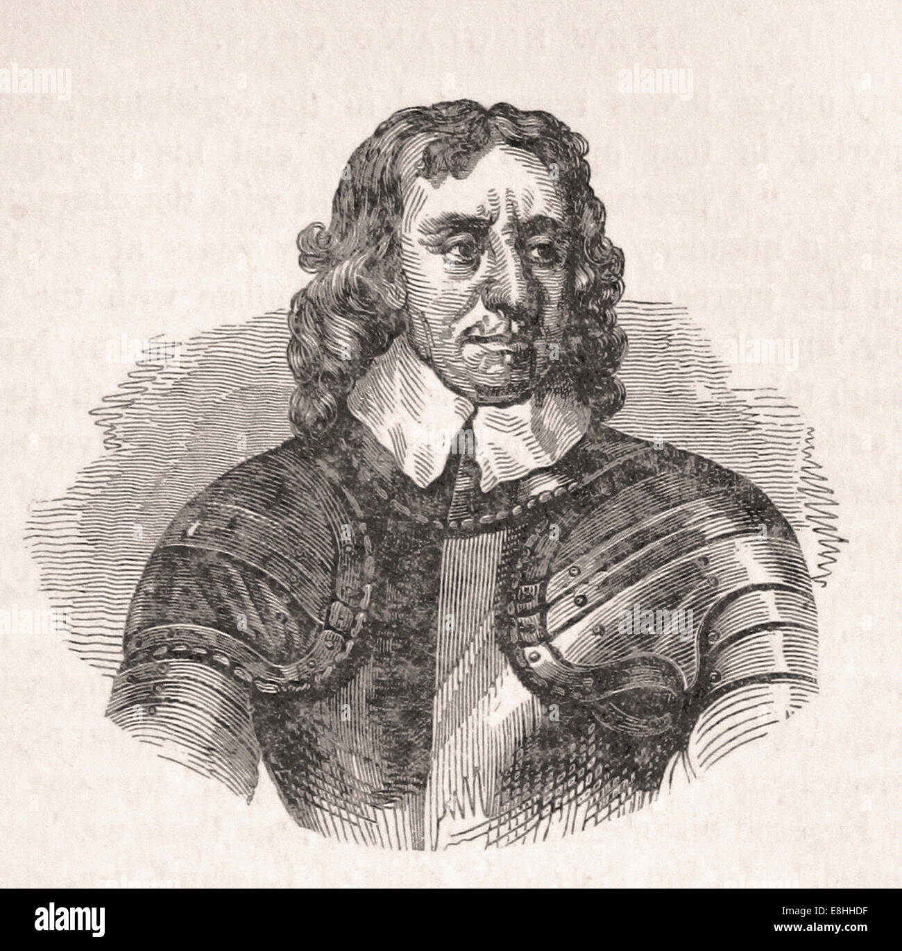 Portrait of oliver cromwell engraving xix th century hi-res stock ...