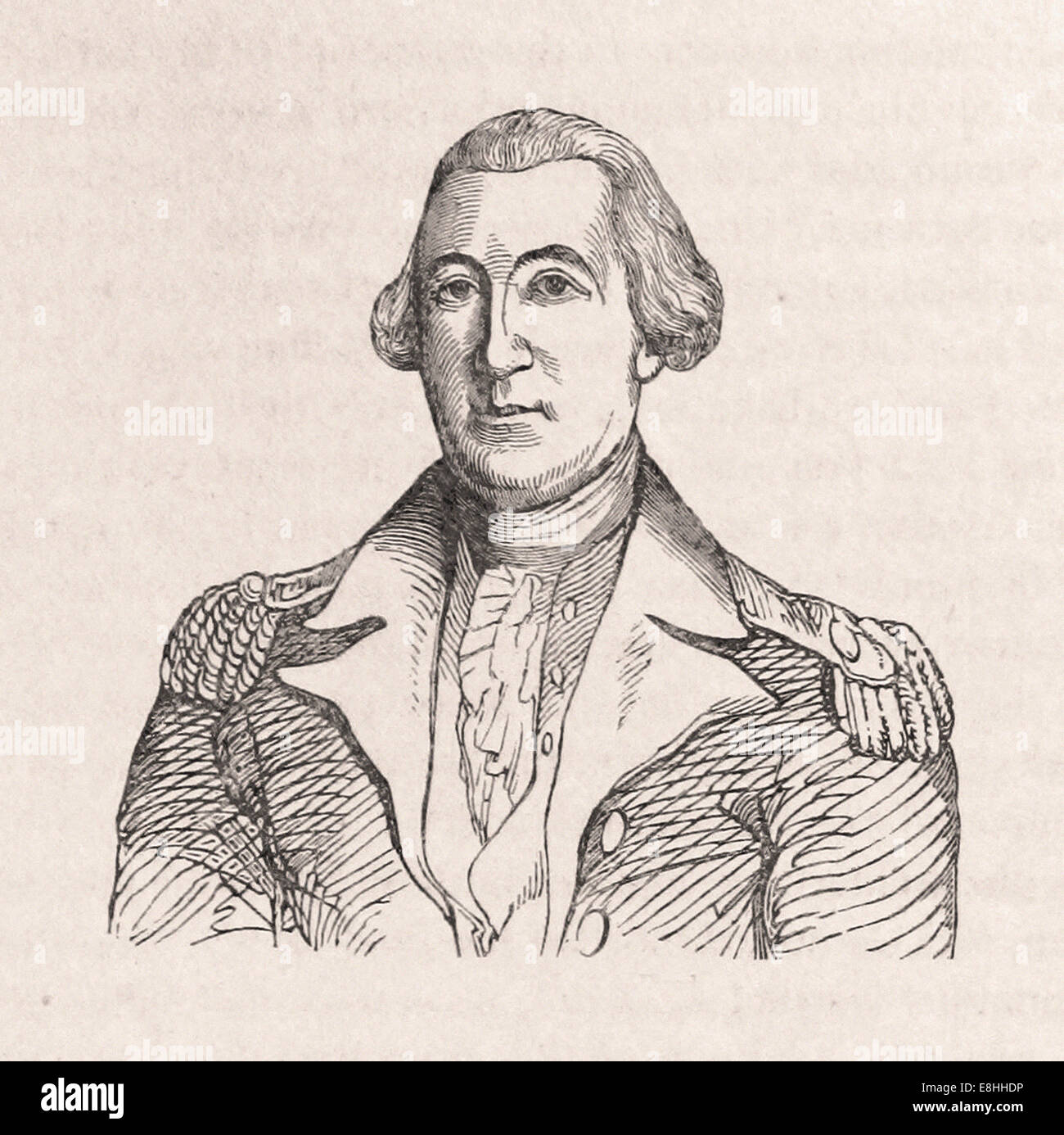 Portrait of general joseph reed engraving xix th century hi-res stock ...