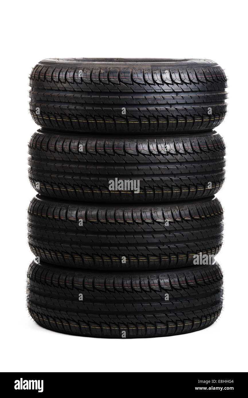 Set summer tires car Cut Out Stock Images & Pictures - Alamy