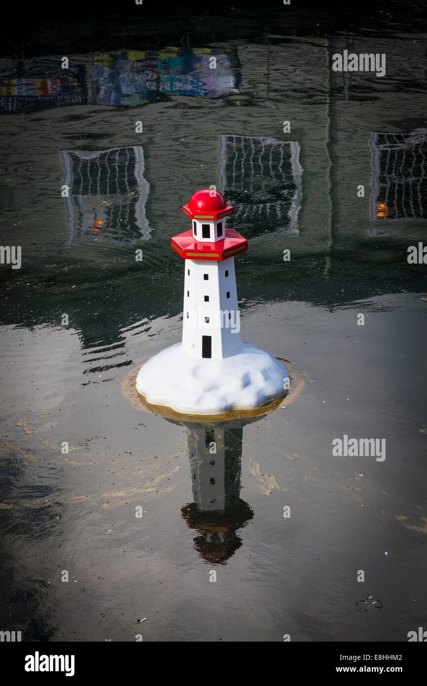 Miniature lighthouse at Royal Naval Dockyard, Portsmouth Stock Photo ...