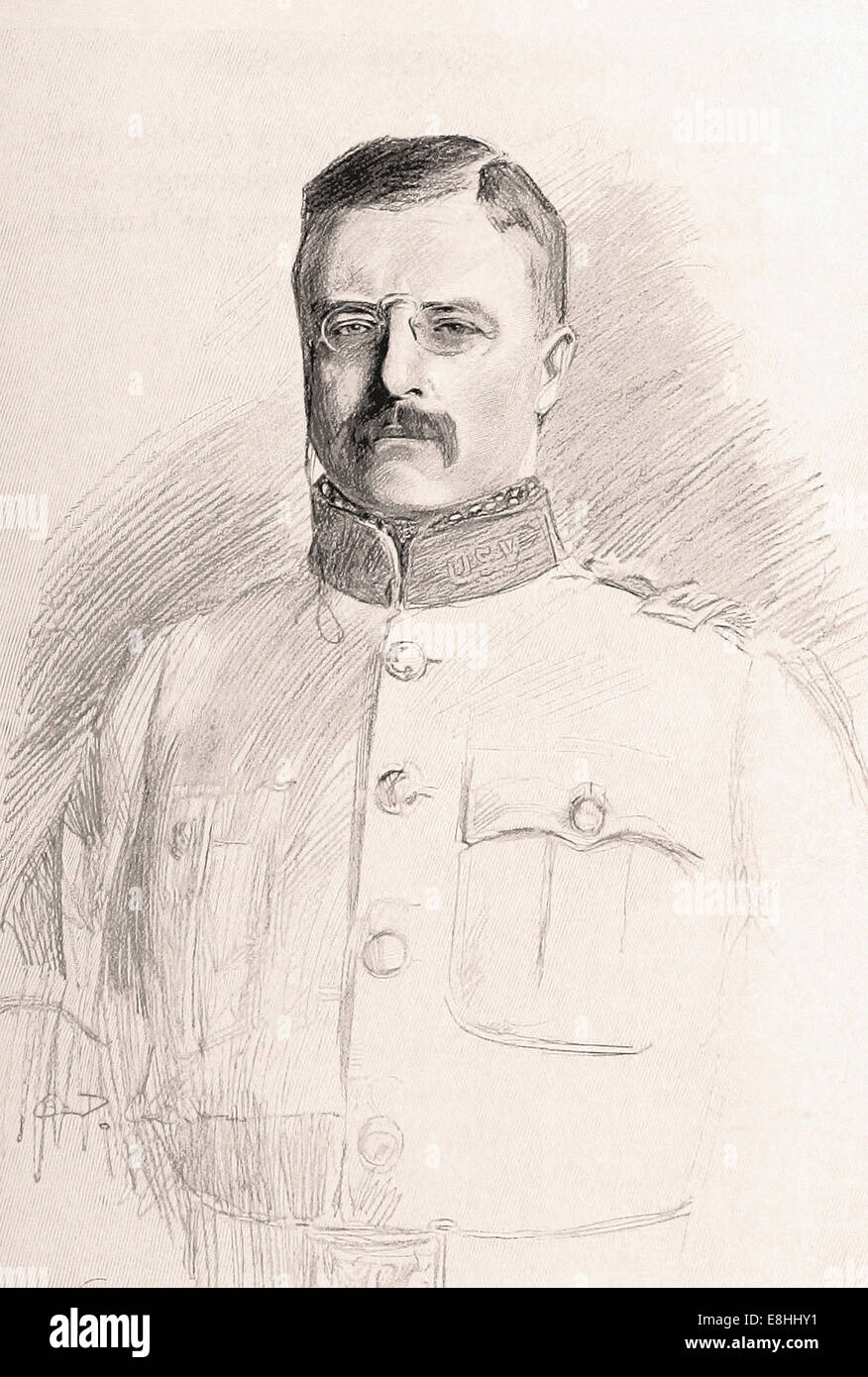 Portrait of Colonel Theodore Roosevelt - Engraving - XIX th Century ...